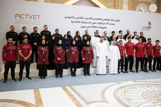 Theyab bin Mohamed bin Zayed receives ACTVET team after 10-medal win at WorldSkills Lyon 2024